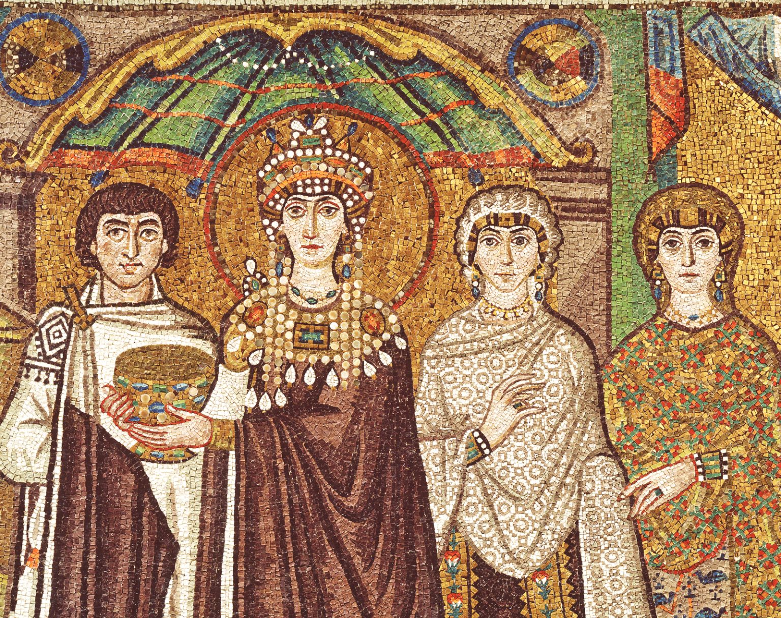 The Procession of Justinian and Theodora in the Basilica of San Vitale ...